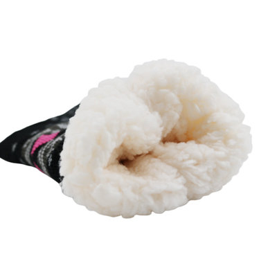 Snowflake Knit Fuzzy Slipper Socks Warm Thick Heavy Fleece Lined Fluffy Slipper Socks