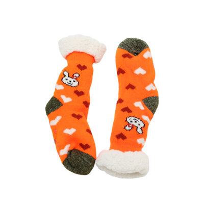 12 pairs winter cute rabbit Love women home slipper socks knitted warm fluffy children socks