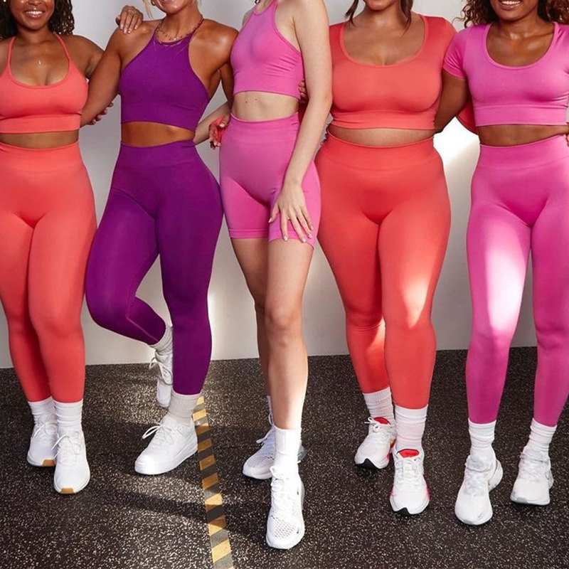 Women's Sportswear Sports Gym Legging Seamless Fitness vest suspenders long sleeves Yoga Suit high waist pants Training Wear