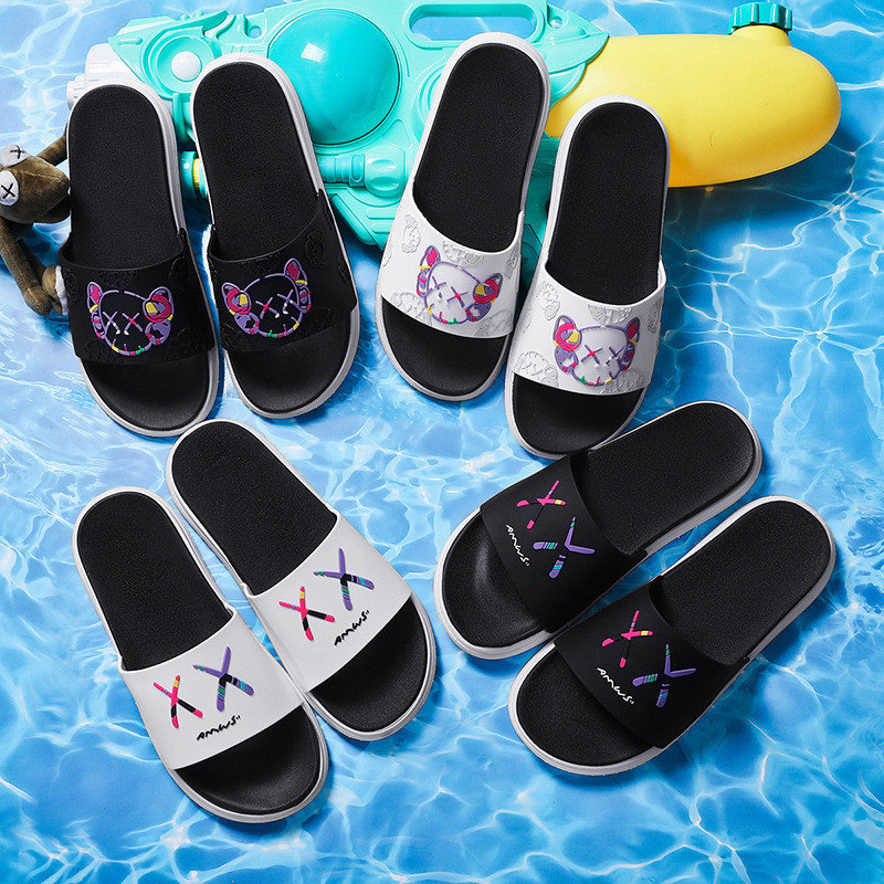 Wholesale Summer Fashion cute cartoon Couple slide Sandals Unisex soft sole Anti-slip Indoor home slippers for men