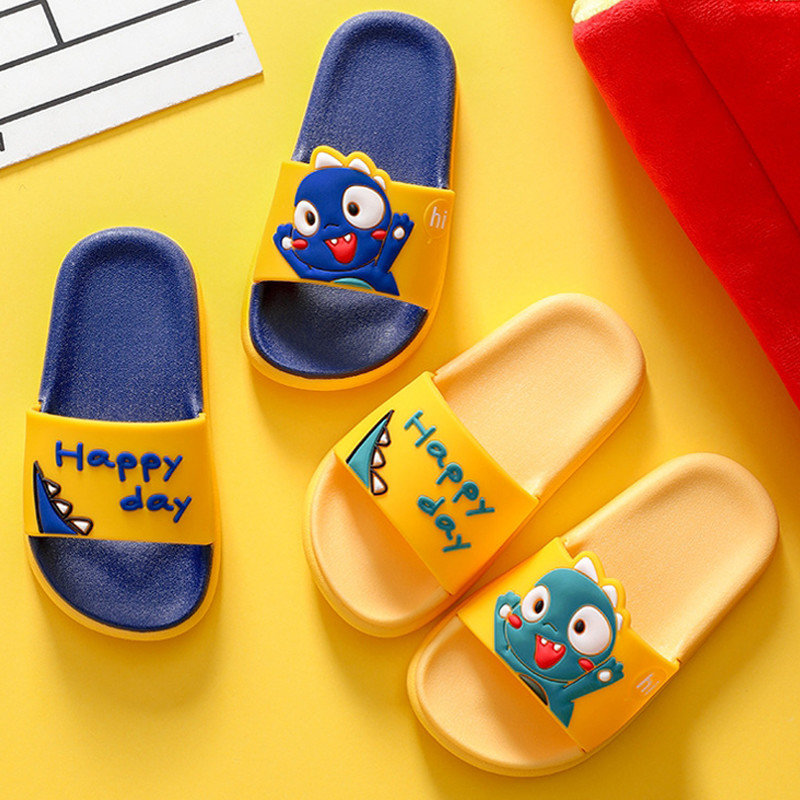 Custom Dinosaur slippers children cartoon cute animal boys and girls sandals soft sole non-slip kids beach shoes ladies shoes