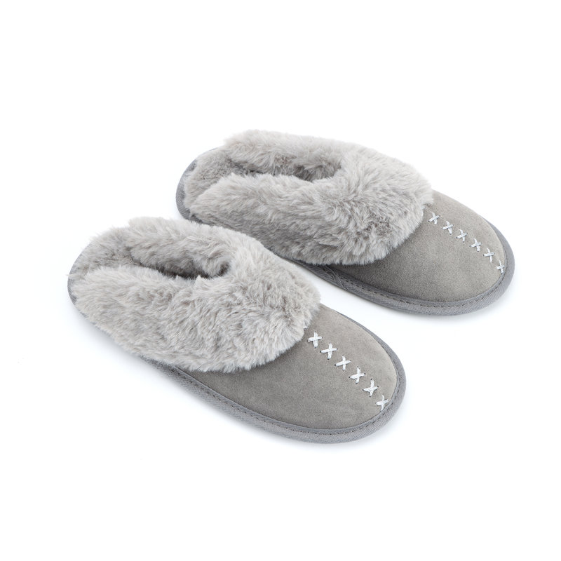 Comfy Faux Fur Women House winter Slipper Memory Foam Slip On Anti-Skid Sole