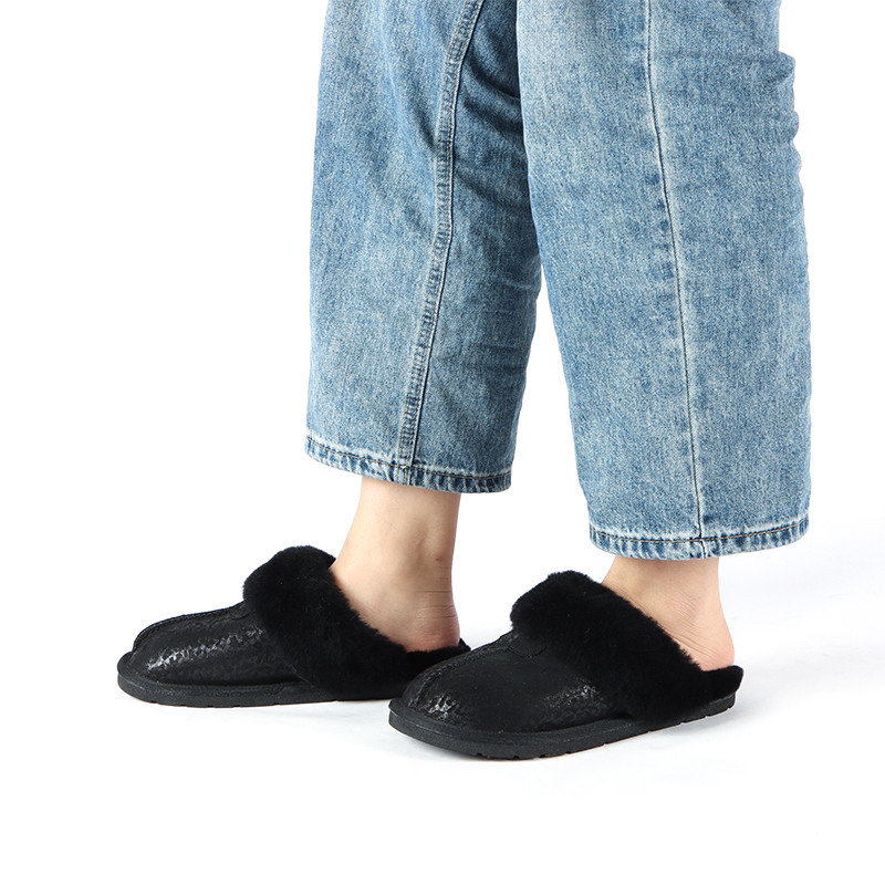 Fluffy Rabbit hair Home Slippers Women Comfort Furry Flat Female solid color Slippers ladies bedroom house shoes
