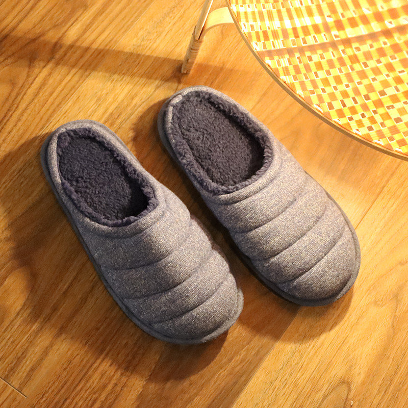 Comfortable Cotton Upper Memory Foam House Shoes Flat Closed Toe Ultra Lightweight home Indoor Slippers for Men custom shoes