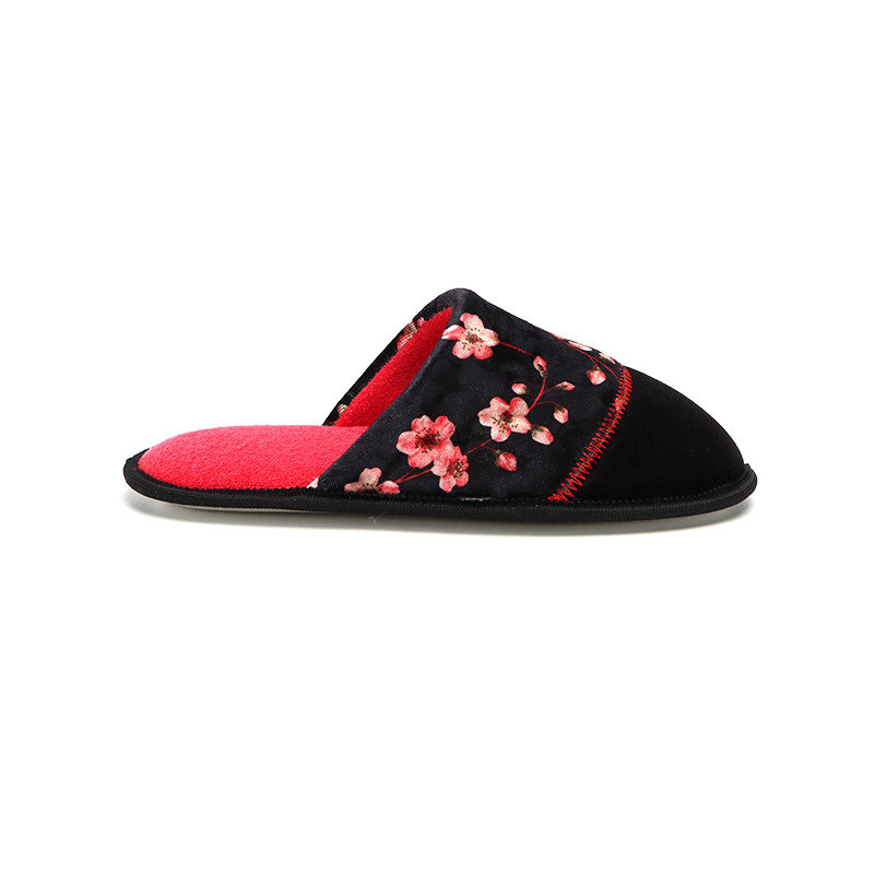 wholesale New design Retro Winter Slippers for Women Fluffy Slippers Shoes anti slip Short Plush Flat sole slippers