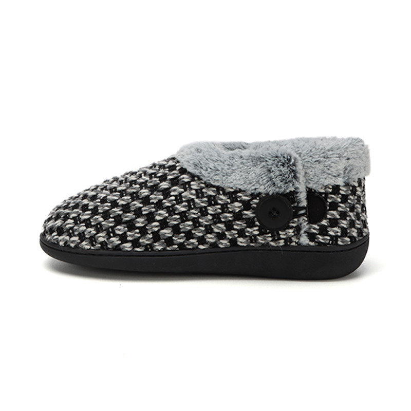Women winter knitted home boots slippers house indoor  shoes  plush lining TPR sole