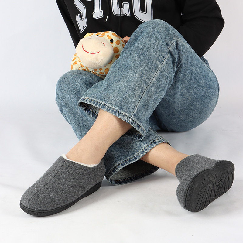 women Tweed Memory Foam Winter Slippers Slip-on House Shoes solid color Indoor Outdoor floor slippers
