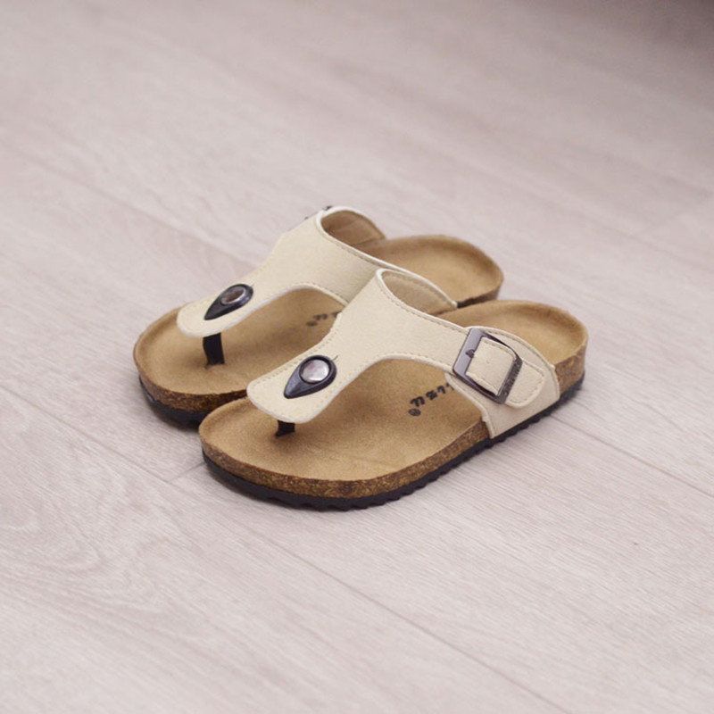 2022 summer solid color children sandals unisex fashion cork slippers girls outdoor beach flip-flops in stock baby boy shoes
