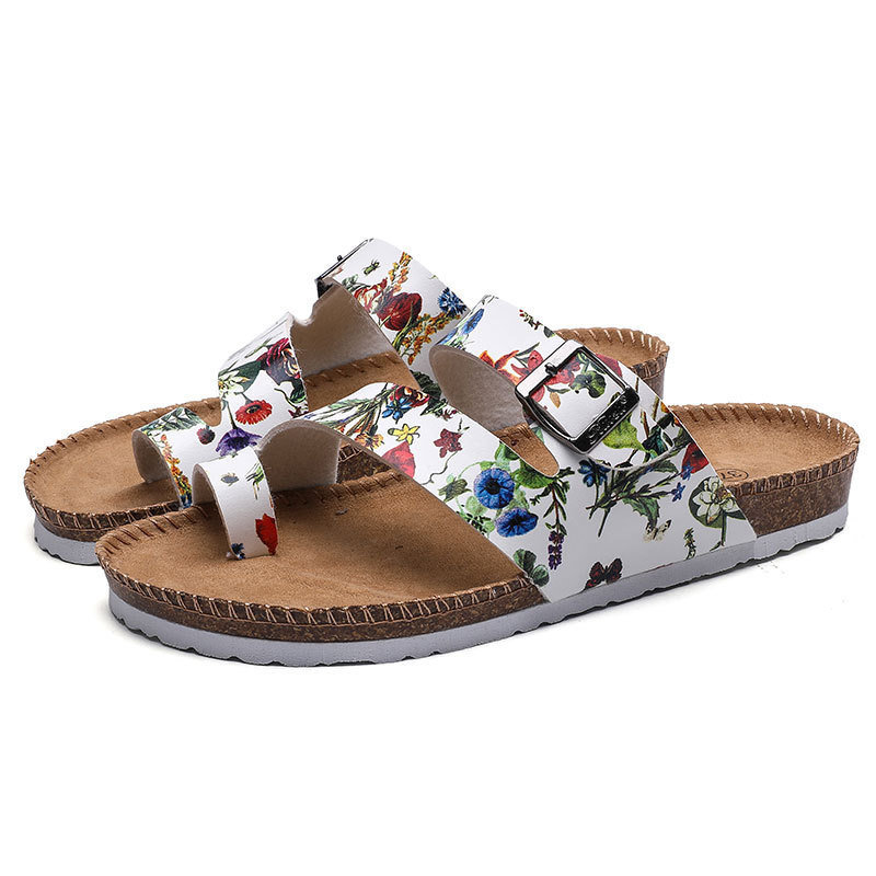Women Comfortable Ladies Sandals Flat PU  Ladies Fancy Cork Ladies Sandals