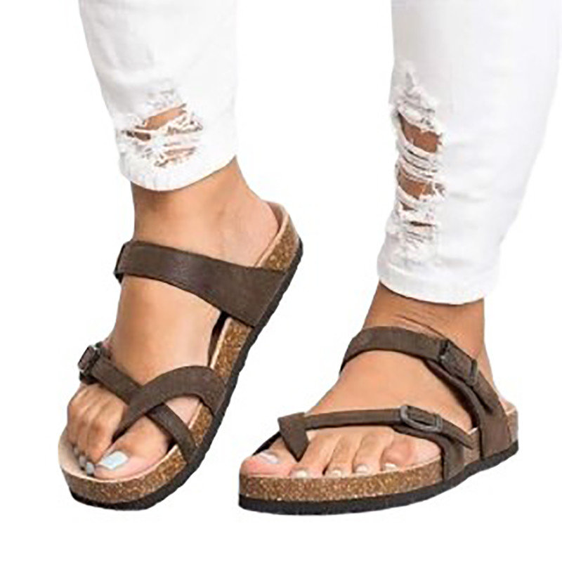 Wholesale Fashion Summer Sandals women New Design Flat Casual Shoes footwear solid color flip-flops slippers in stock
