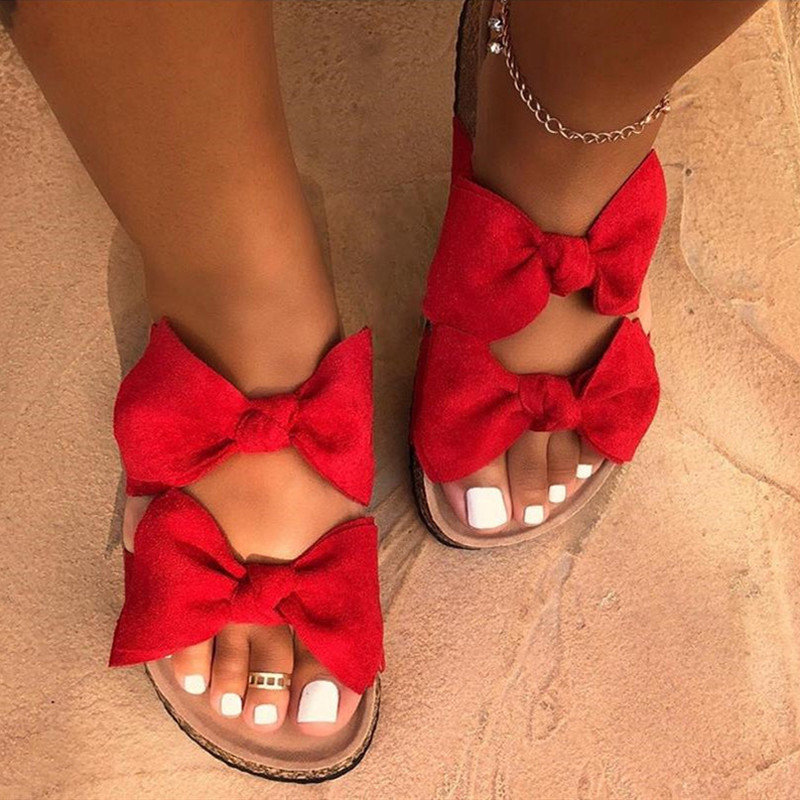 Hot Sale Wholesale 2022 new fashion bowknot sandals women wear-resisting non-slip slippers Casual Breathable Shoes