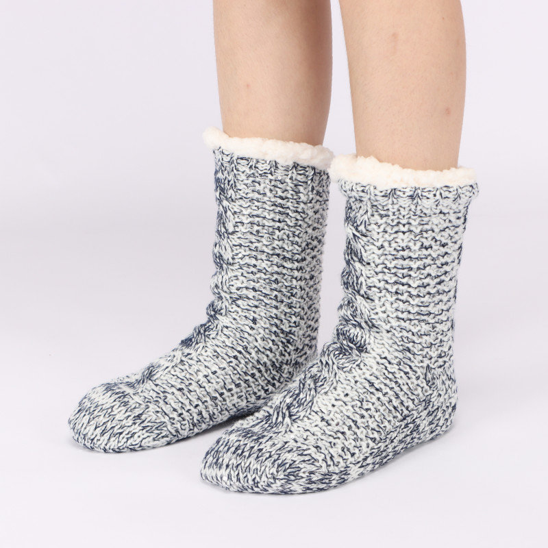 Women's Sequin Knit Slipper Socks Super Soft Warm Fuzzy Sherpa Lined Non Skid Winter home indoor floor Socks