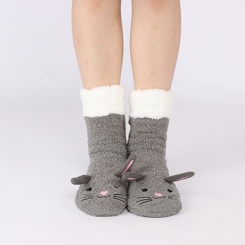 Ladies Super Soft Warm Cute Animal Home Socks Fleece Lined Knitted Sock Winter Thermal Fuzzy slipper Socks