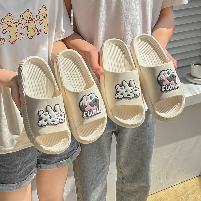 Cute Cartoon slippers women indoor and outdoor fashion Men sandals couple Dalmatians summer home cheap ladies shoes