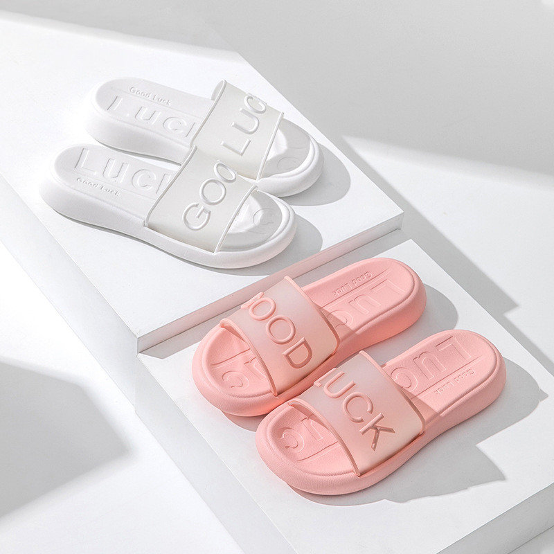 New fashion slippers women home letters transparent design bathroom non-slip sandals summer outdoor wholesale