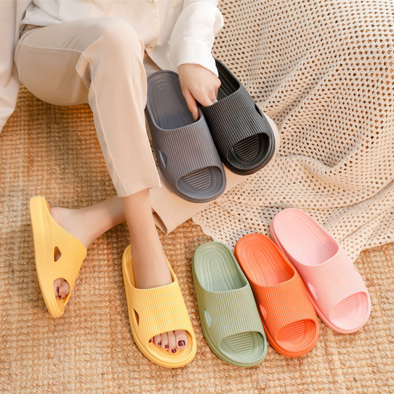 Wholesale solid color unisex slippers summer household bathroom non-slip thickened soft bottom casual sandals
