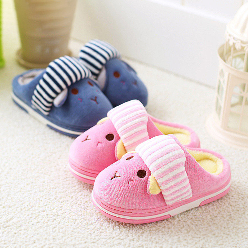 New design cute cartoon children slippers warm winter home for men and women indoor non-slip baby bedroom shoes