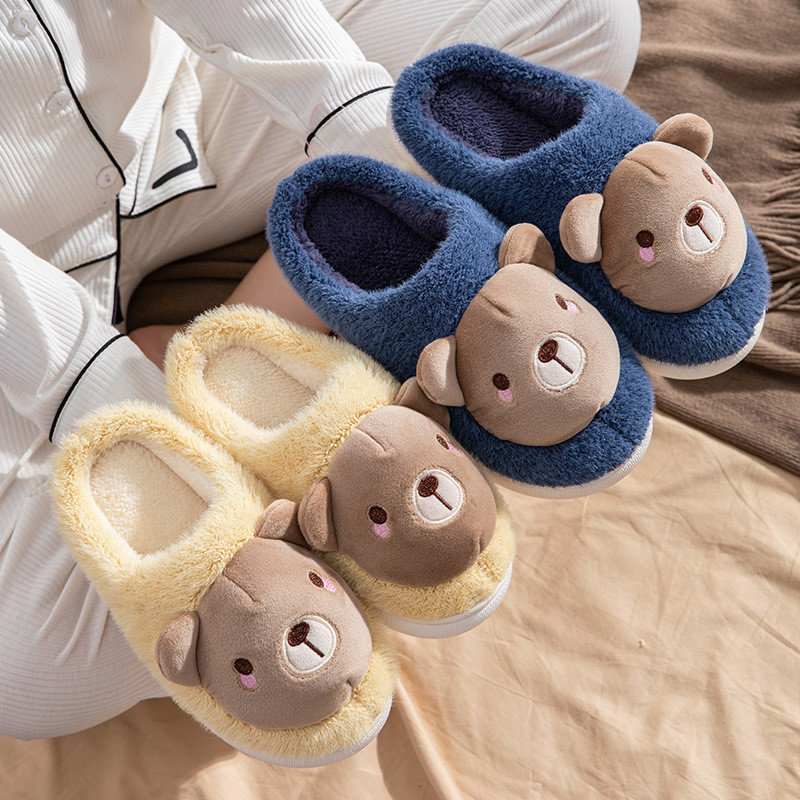 Couple fashion cute style high quality cheap bedroom shoes 2021 new winter female thick bottom home slippers