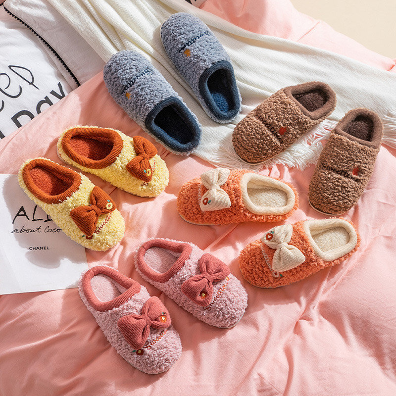 Home Comfort Warm slippers hot sale cute winter Thick Bottom Hard-Wearing and anti-slip household shoes women