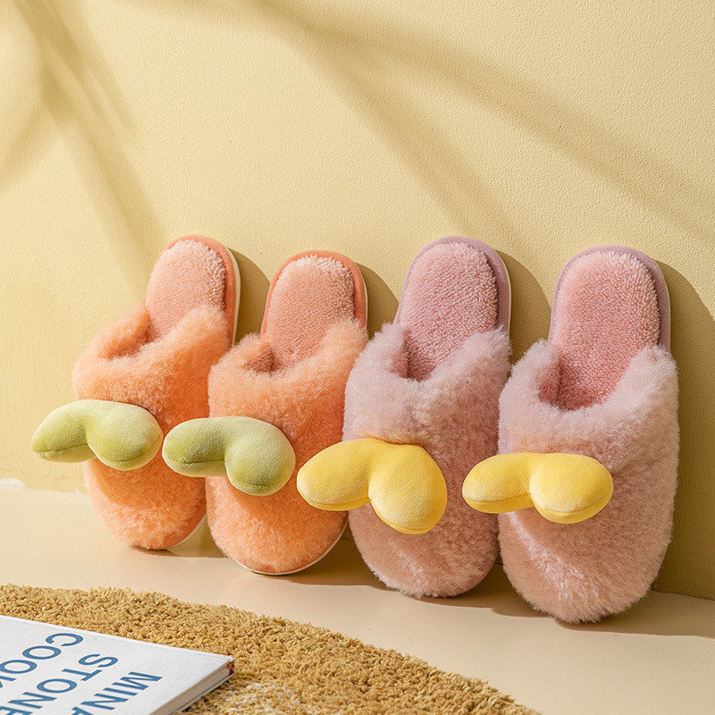 High quality winter warm cheap bedroom slippers female lightweight cute cartoon custom home shoes in stock