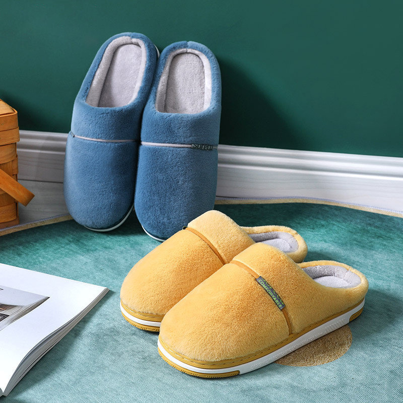 Wholesale  New Design 2021 winter Cartoon Plush Slippers women Cute Warm Anti-slip couple Home Indoor Shoes
