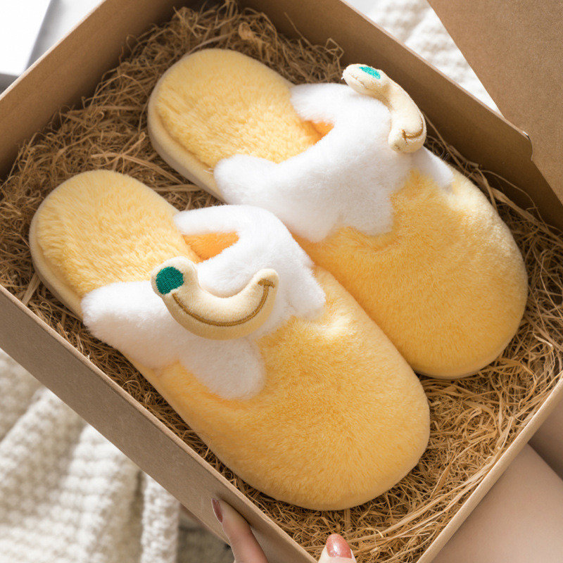 Female new 2021 winter custom indoor and outdoor  cute slippers breathable soft plush thermal shoes for women and male