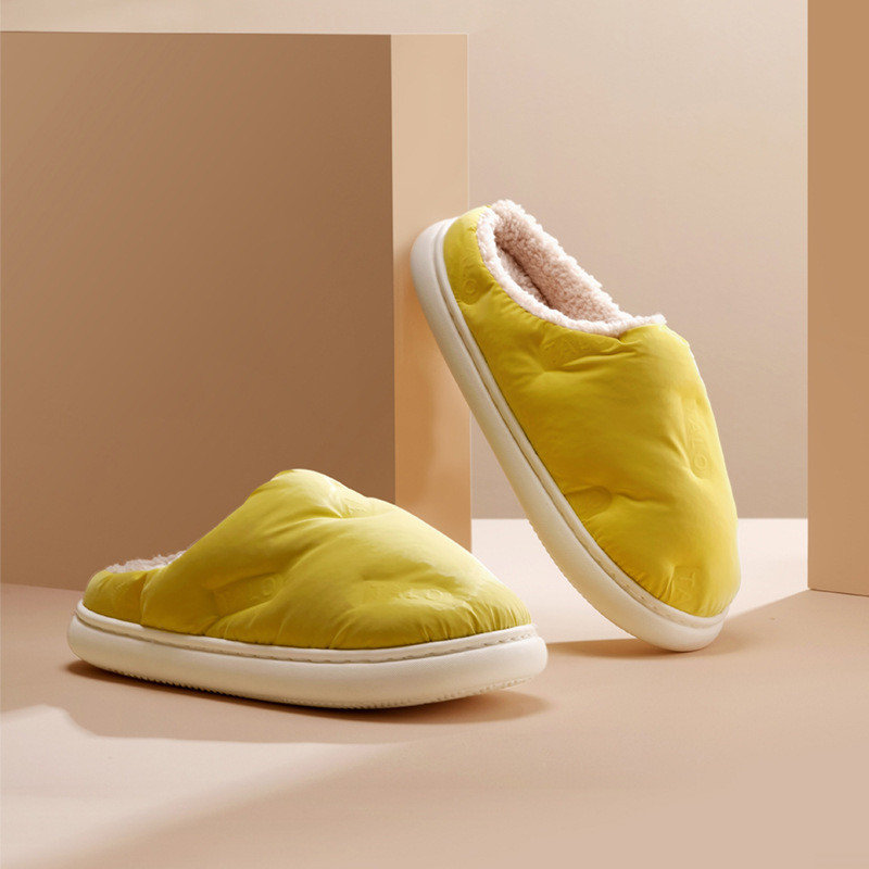 2021 New Design Down Comfortable Home Indoor Waterproof Shoes Print Letter Pattern Thermal Outdoor Snow Winter Slippers