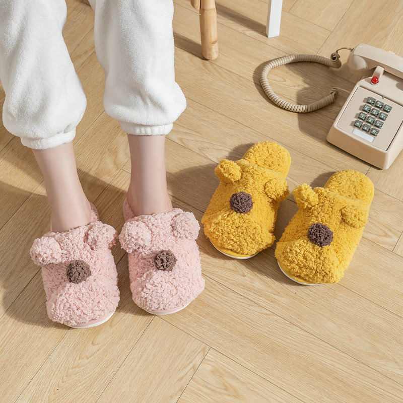 Wholesale Autumn Winter New Design Cartoon Slippers Plush Warm Soft Sole Non-Slip Home Indoor Shoes fashion dogs shoes