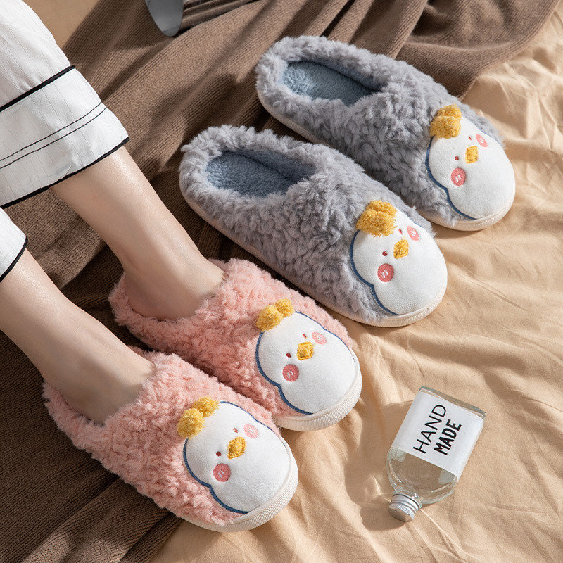 Wholesale 2021 New Design Female Winter Cartoon slippers Wholesale Cute Penguin Shape Plush Warm Home Indoor Shoes