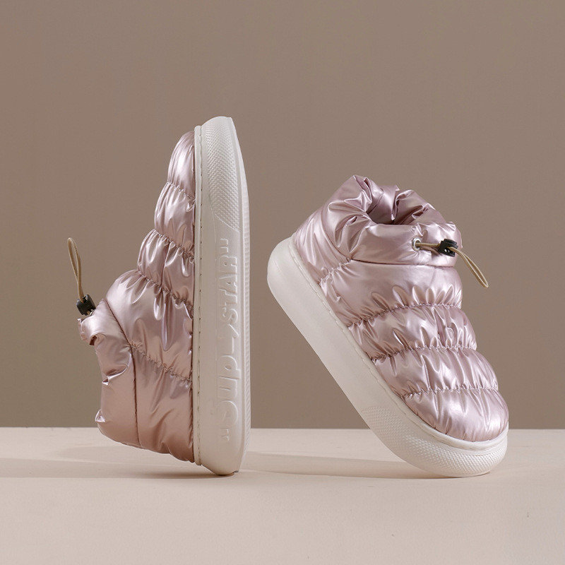 winter women and men keep warm fashion flat sole home shoes down feather new design Comfortable soft house indoor slippers