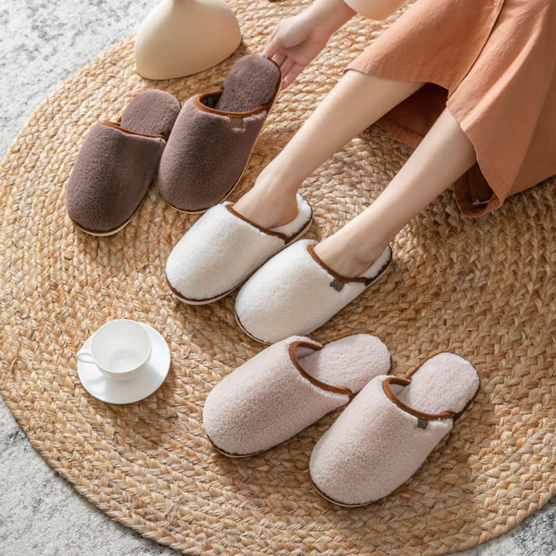 Wholesale 2021 new high elastic warm inner plush slippers winter fashion unisex indoor non-slip slippers