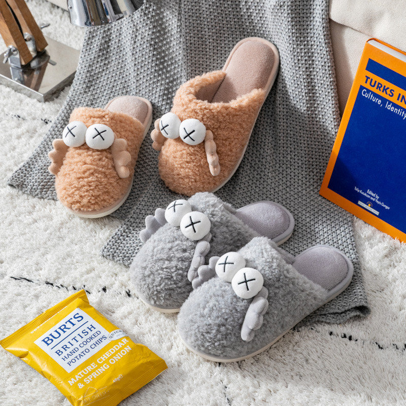 New design winter plush slippers boys girls house indoor slides sandal animal keep warm women and men home slipper
