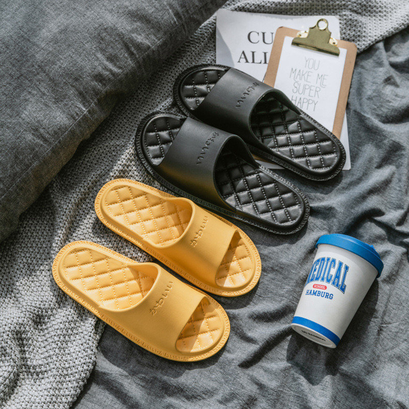 New couple summer home bathroom non-slip slippers deodorant and breathable solid color soft bottom sandals