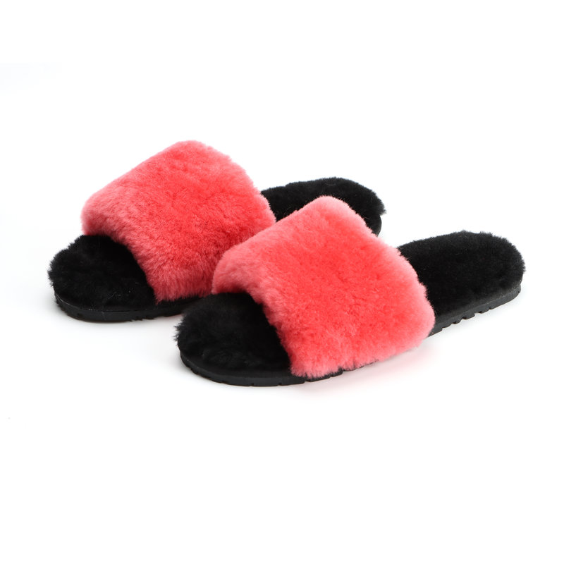 Wool Fur Slippers Warm Slides fluffy Slippers Home Indoor outdoor Winter open toe shoes