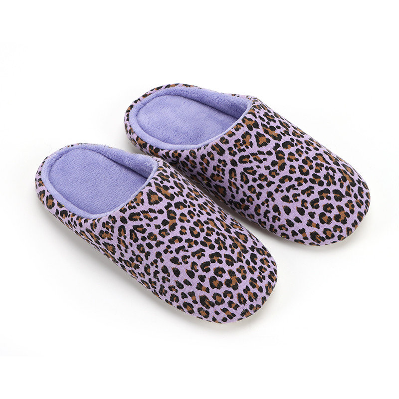 Leopard grain Slippers Women Winter New Warm Shoes Plush Soft house Indoor Anti-slip Floor Slippers
