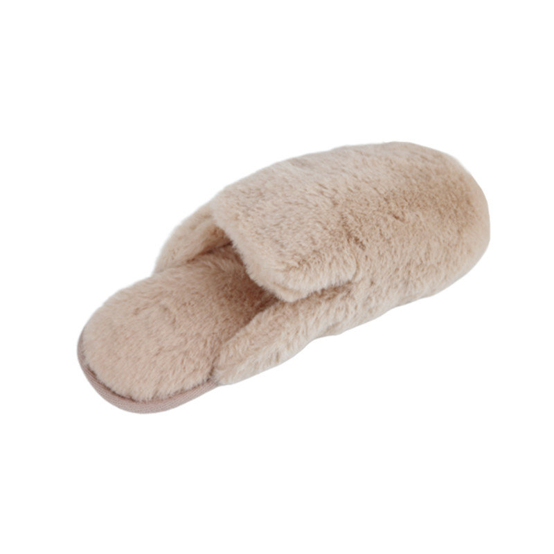 women lovely pink fluffy house indoor slippers with TPR sole faux fur slippers