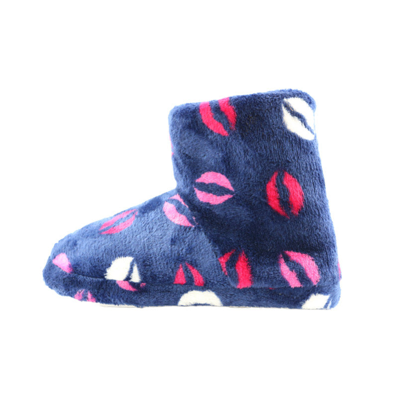 lip pattern supper soft home slipper boots winter warm boots