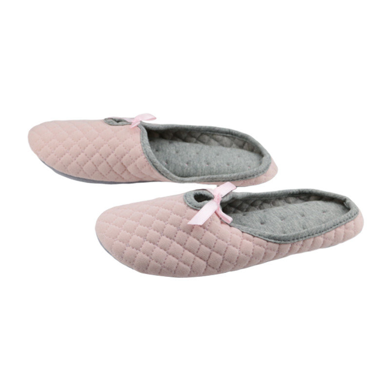 Stylish soft sole winter plush slippers house indoor bowknot slipper