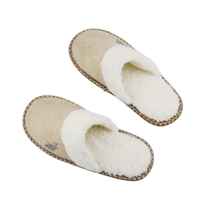 Women's Velour Closed Toe Scuff Open Back Slippers Embroidery Decoration Winter Warm Slipper