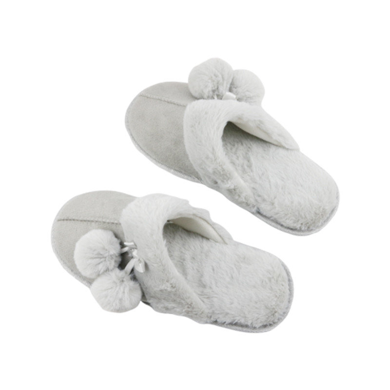 faux suede winter women slippers warm soft fur ball slippers indoor scuff