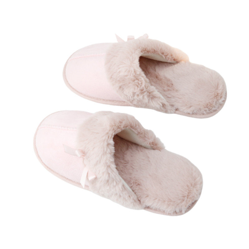 cute bow lady indoor slippers women non-slipy warm home scuff slipper