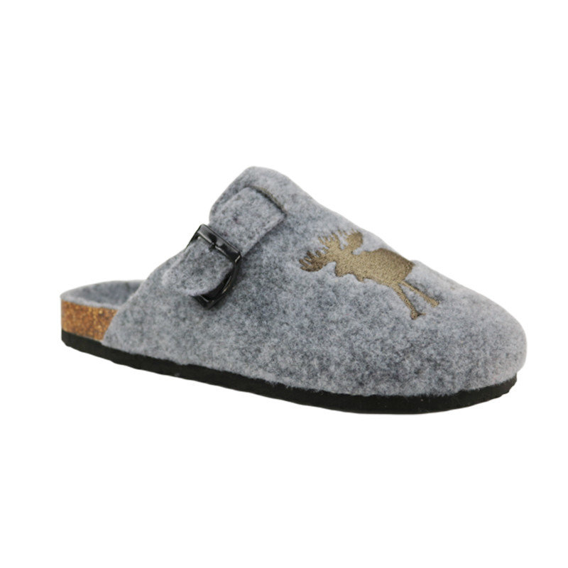 Ladies New Style Popular Soft Wooden Sole  slippers Women  Metal Buckles  Comfortable Casual Slippers