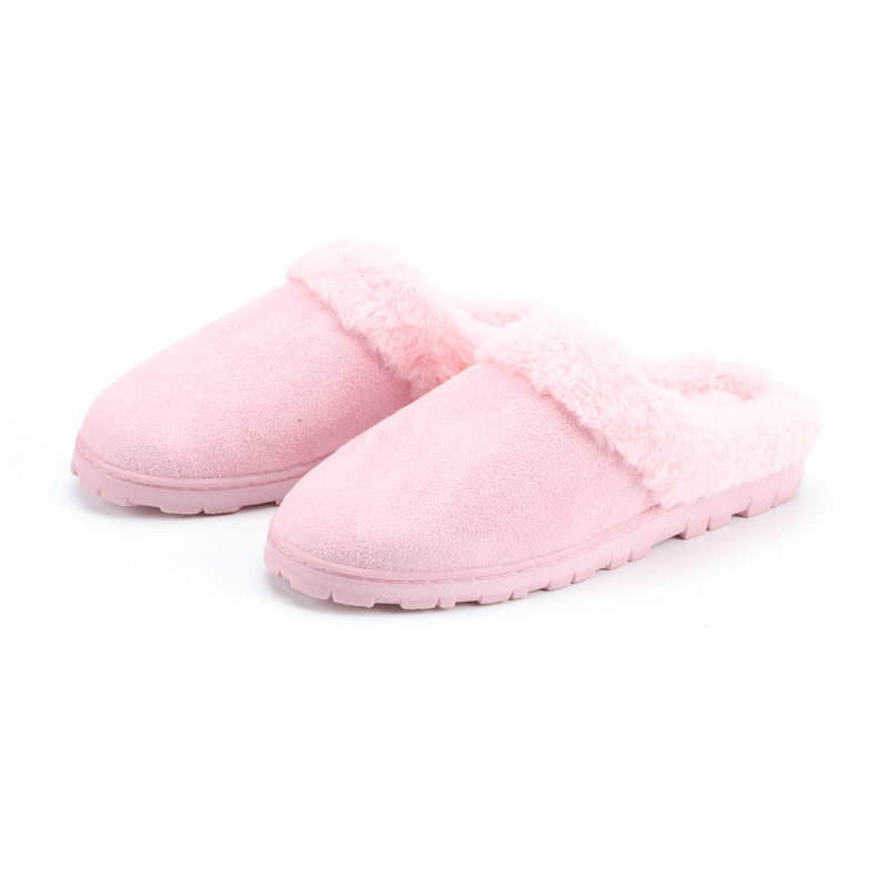 pink faux fur soft sole women winter slippers house indoor and outdoor slippers
