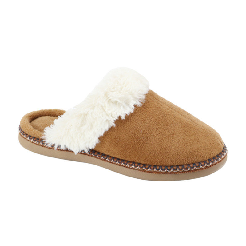 Classic men winter house indoor slippers cheap plush slippers fluffy faux fur slippers