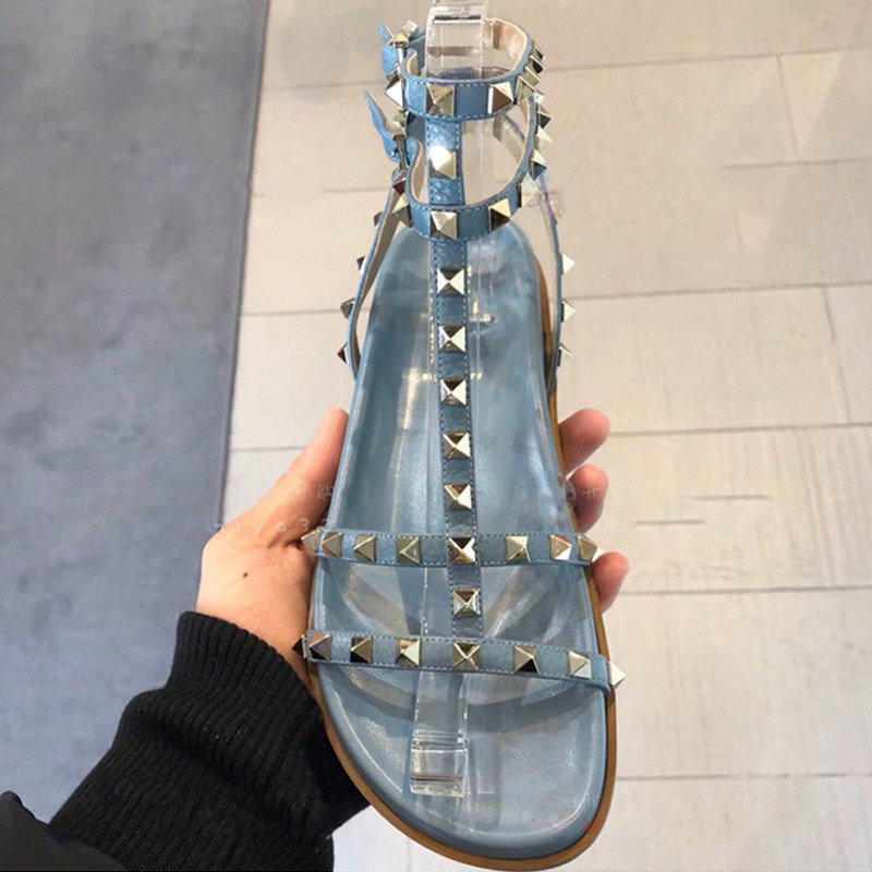 custom designer new trend Rivets outdoor shoes girl flat sandals for ladies Refinement comfort women footwear slippers