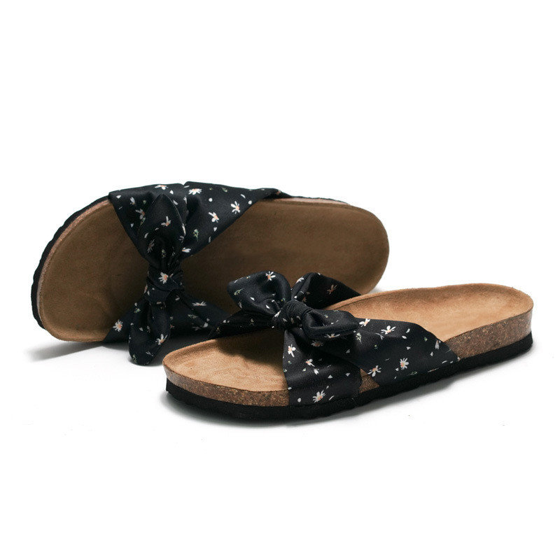 Printing Bow Beach Ladies Sandals  Breathable Cool Ladies Sandals