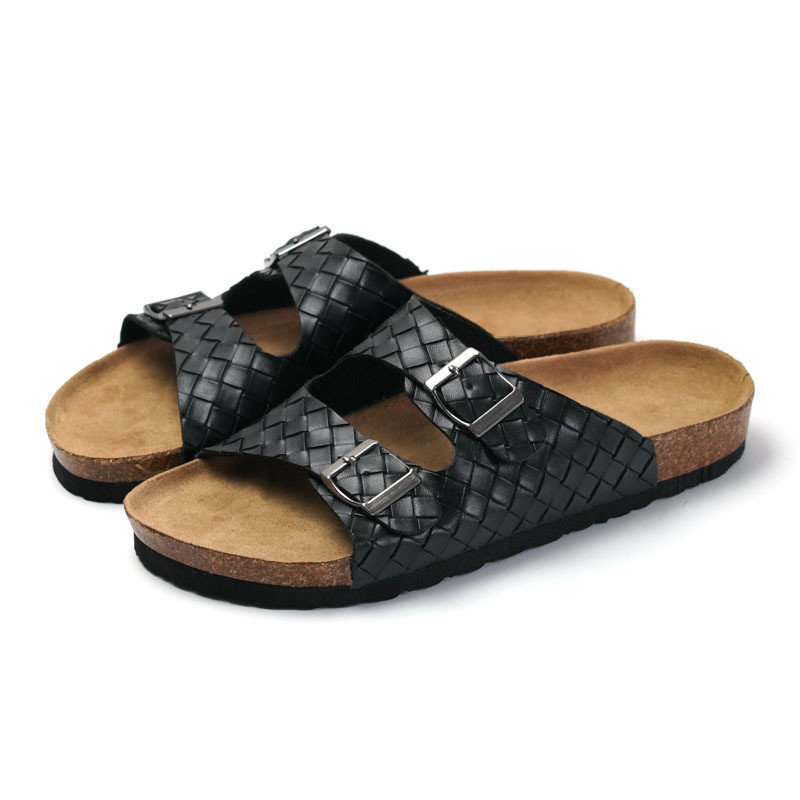 Solid Color Stylish Ladies Sandals Braided Female Double Straps  Casual