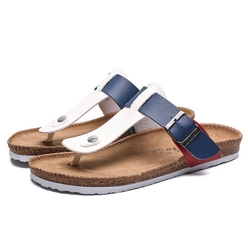 men summer shoes flat slippers latest design Classic Style men Cork sandal upper