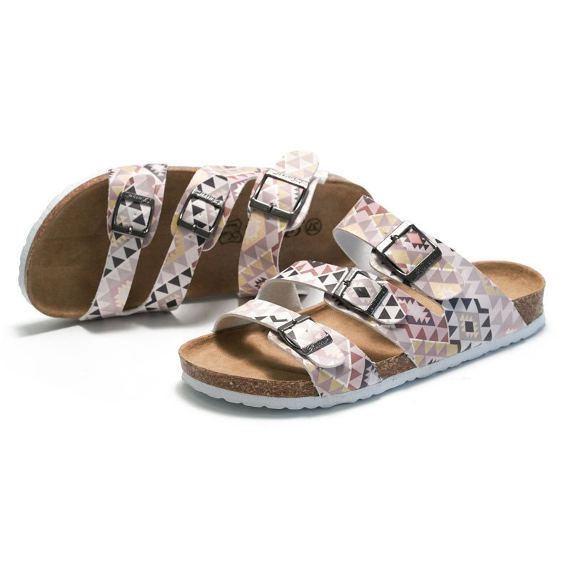 2021 New Summer Trend women cork Sandals three Buckle Clogs slides Slipper ladies open toe beach platform slide sandals