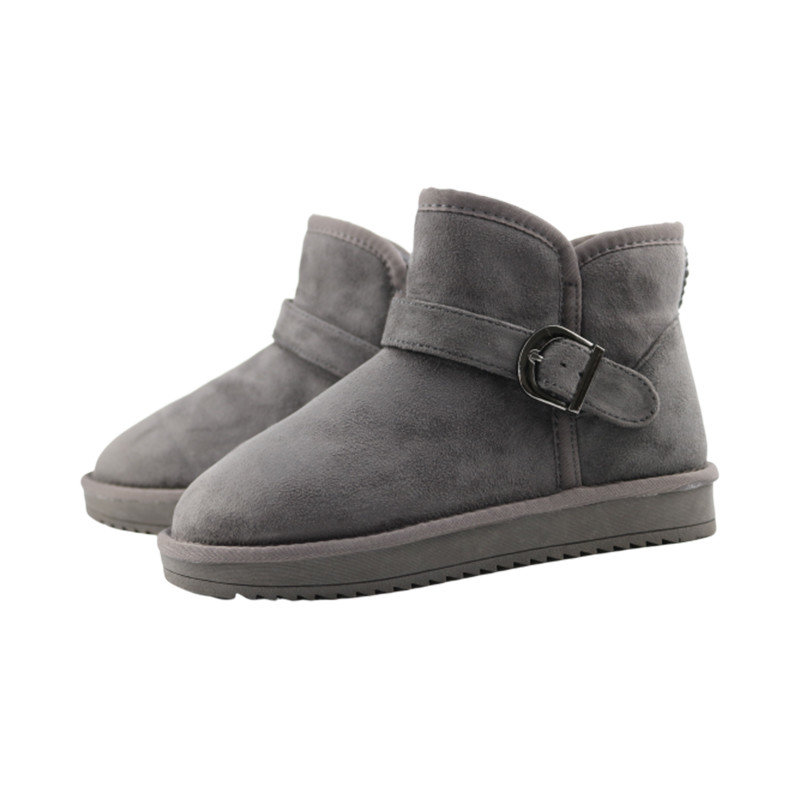 Women Classic Warm Fur Boots Fashion Flat Heels  Solid Pattern